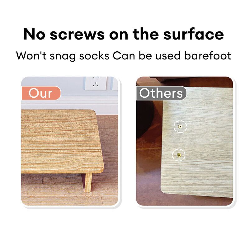 Footrest Stool Burr-free Comfortable Ergonomic Design Solid Wood ...