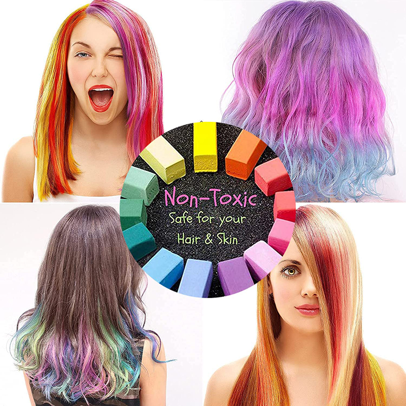 Hair Chalk Washable Temporary Color Shimmer alloween Christmas DIY Hair ...
