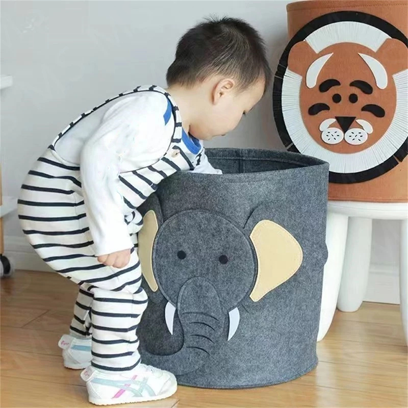 35*35cm Felt Storage Basket Clothes Toys Storage Box Organizer Living ...