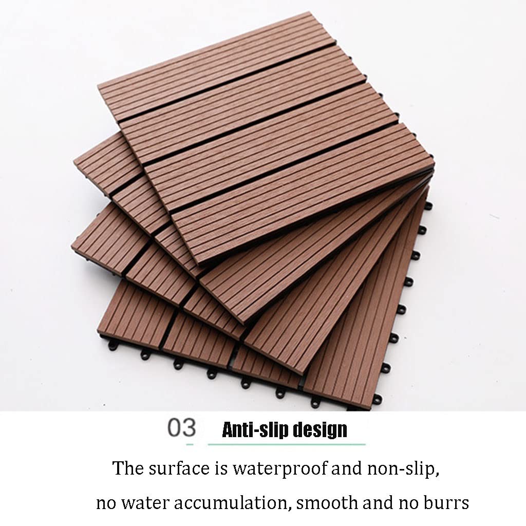 Wooden/PVC Floor Decking tiles Outdoor Deck Tiles DIY Plastic Composite ...