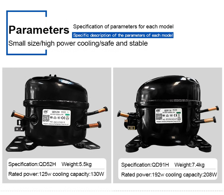Compressor 220-240V~50/60HZ 1PH QD52H/QD91H silent and fast cooling ...