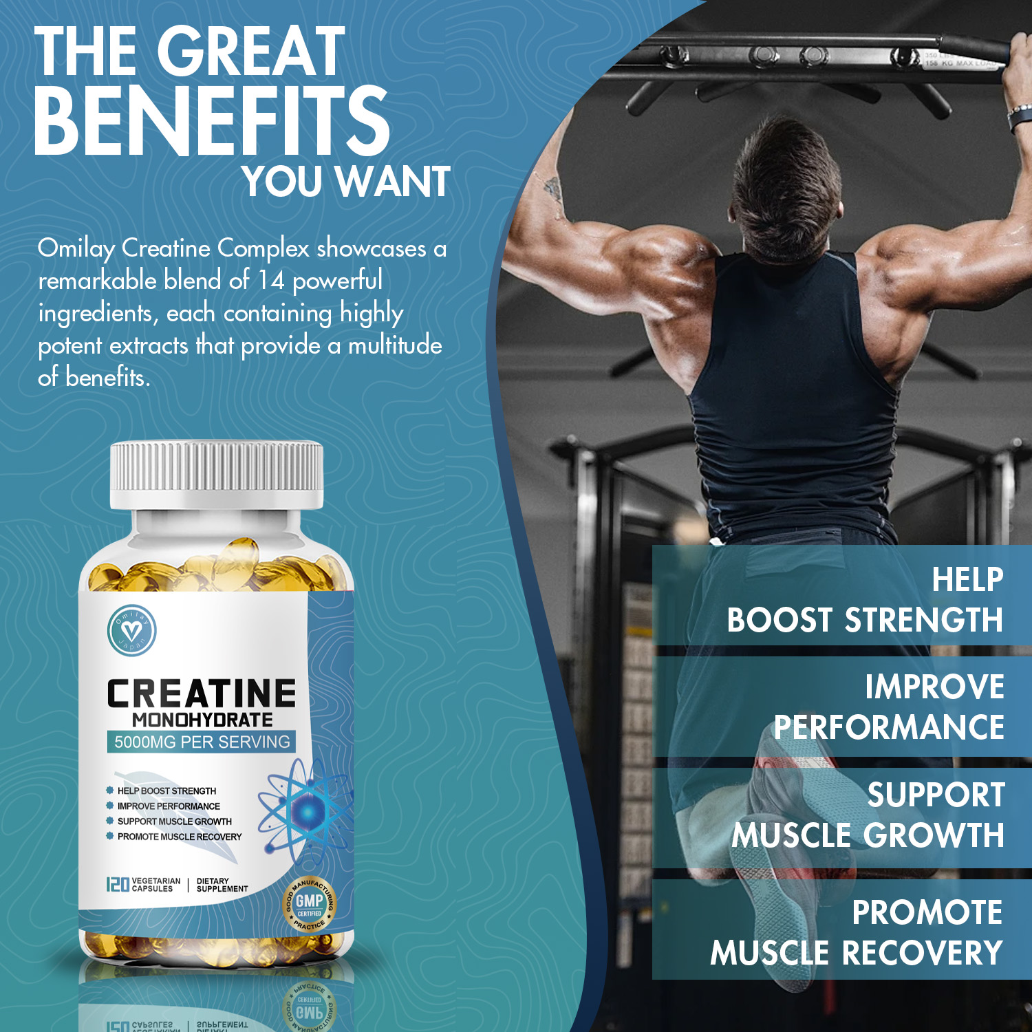 Softher Creatine Monohydrate Capsule Improve Muscle Mass Strength and Performance Workout ...