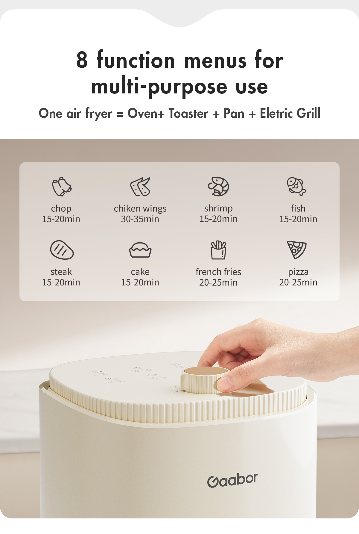 Gaabor Air Fryer Premium Portable Multi-Functional High Power Dorm ...