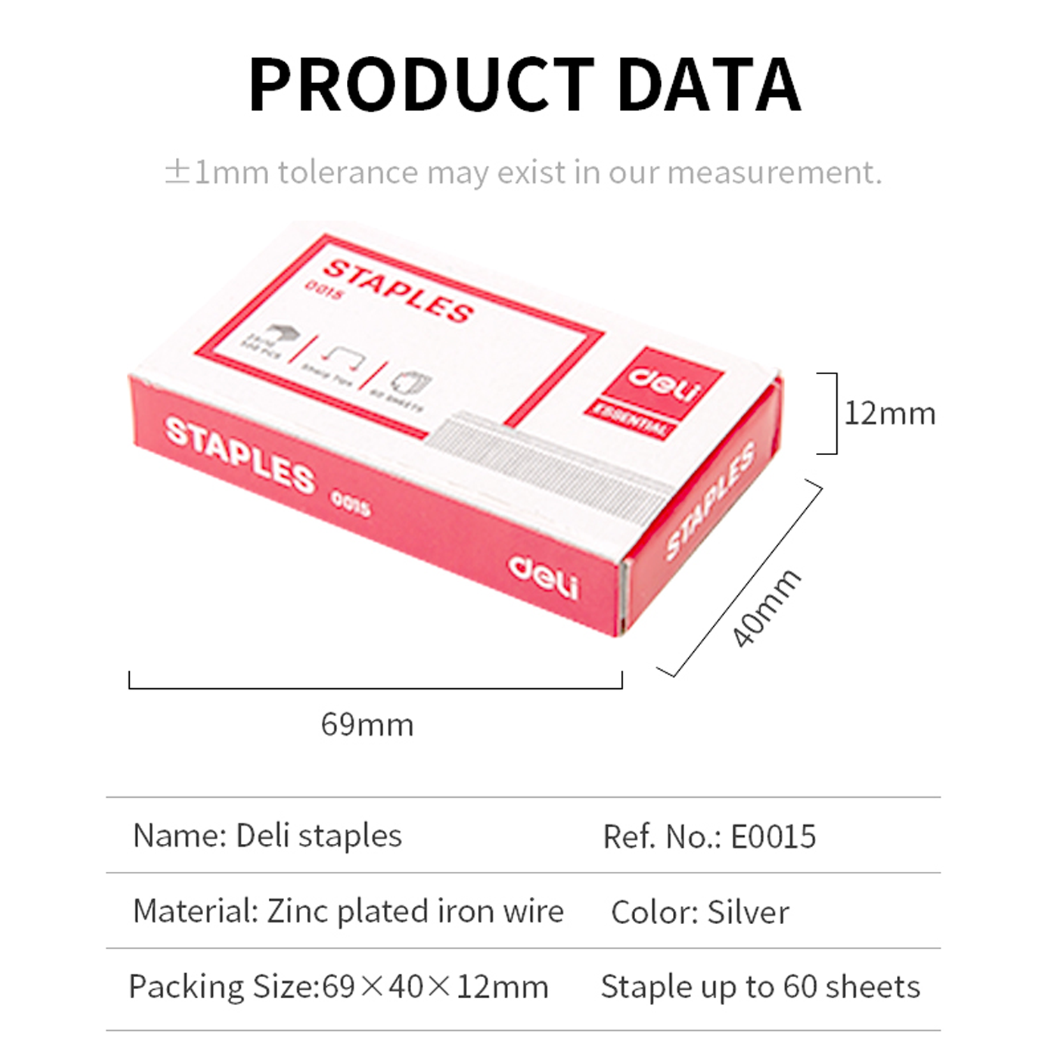 Deli E0015 Staple Heavy Duty Staple Wire 23/10 Silver (1PC) [75E0015SI ...