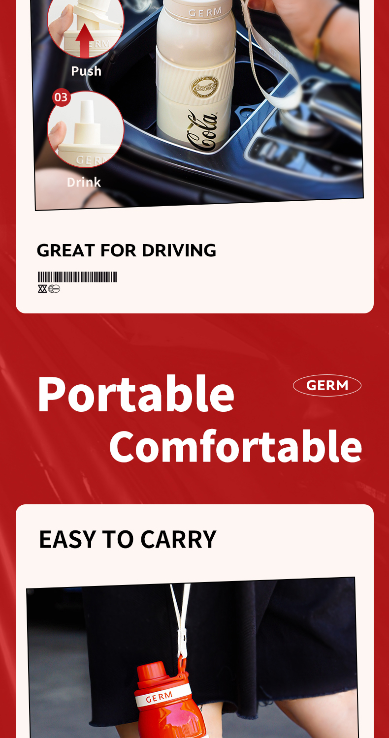 Coca-Cola B37 Thermos Cup with Straw 316 Stainless Steel Thermos Bottle ...