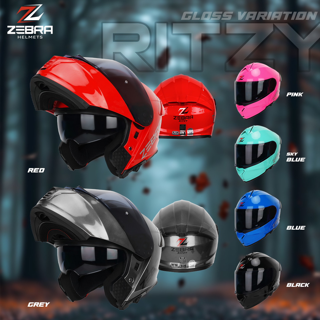 ZEBRA A113 Modular helmet Dual Visor for Motorcycle Unisex Motor ...