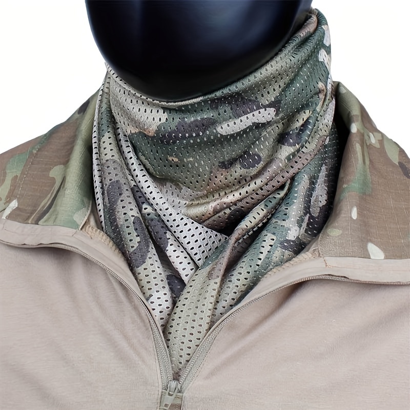 Unisex Camouflage Mesh Scarf- Breathable Lightweight Outdoor Neck Wrap ...