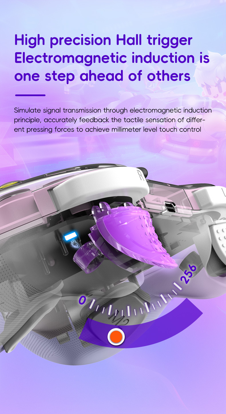 Z01X Transparent Wireless Game Controller with Hall rocker Turbo ...