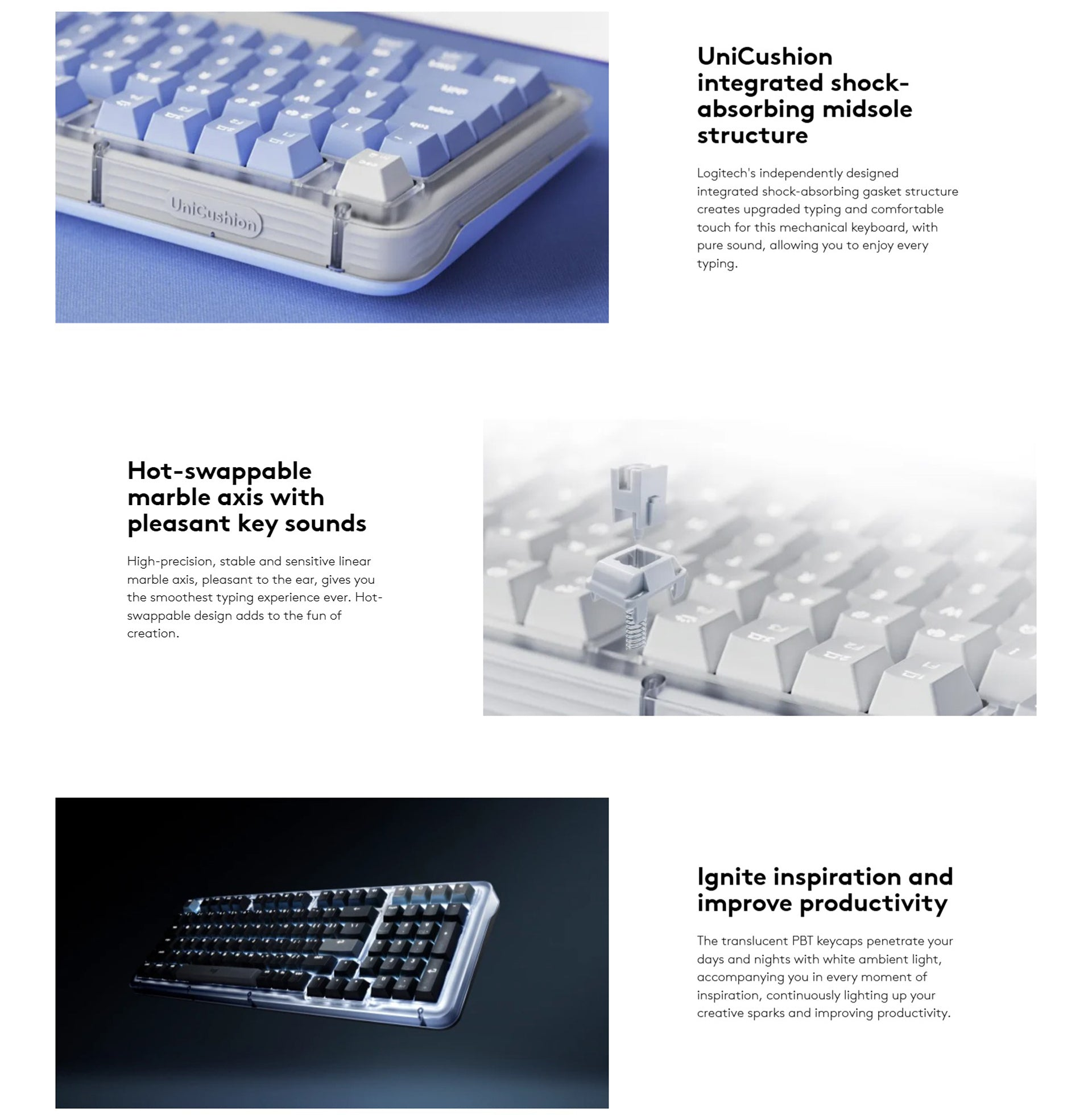 Logitech Alto Keys K98M Wireless Mechanical Keyboard with UniCushion ...