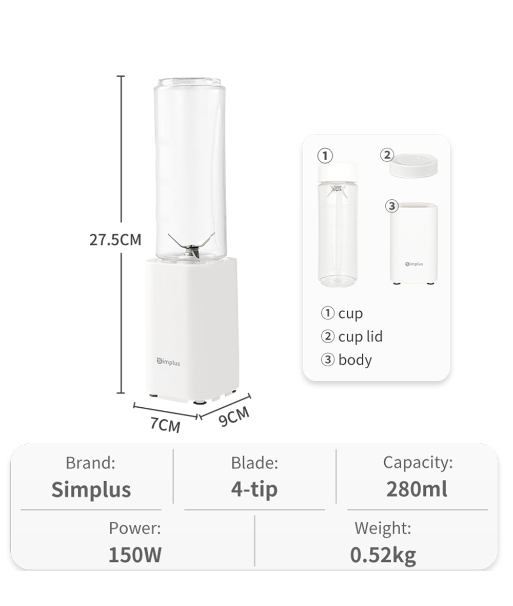 Simplus Portable Food Processor Household Blender Compact Juicer with ...