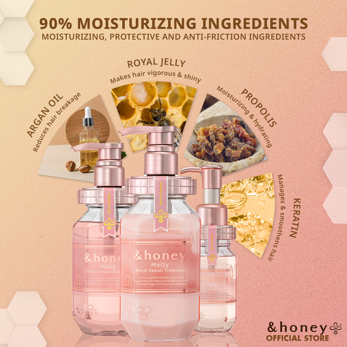 &Honey Melty Shampoo and Treatment (440 ML & 445 ML) | Shopee Philippines