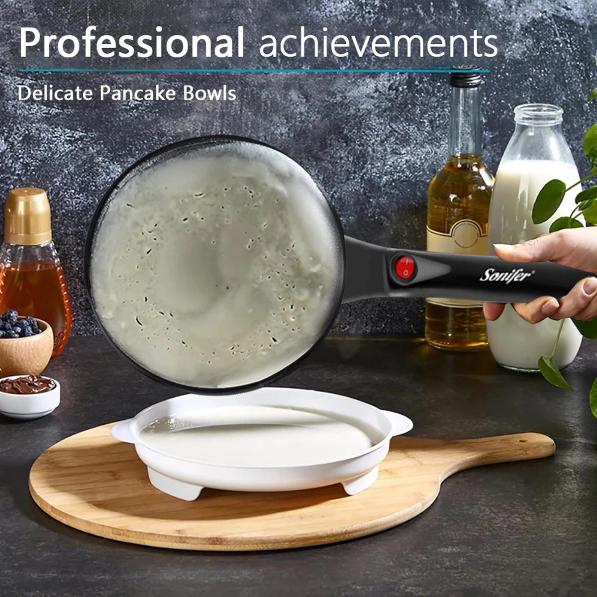 Sonifer Handheld Electric Crepe Maker Breakfast Maker Easy Operate ...
