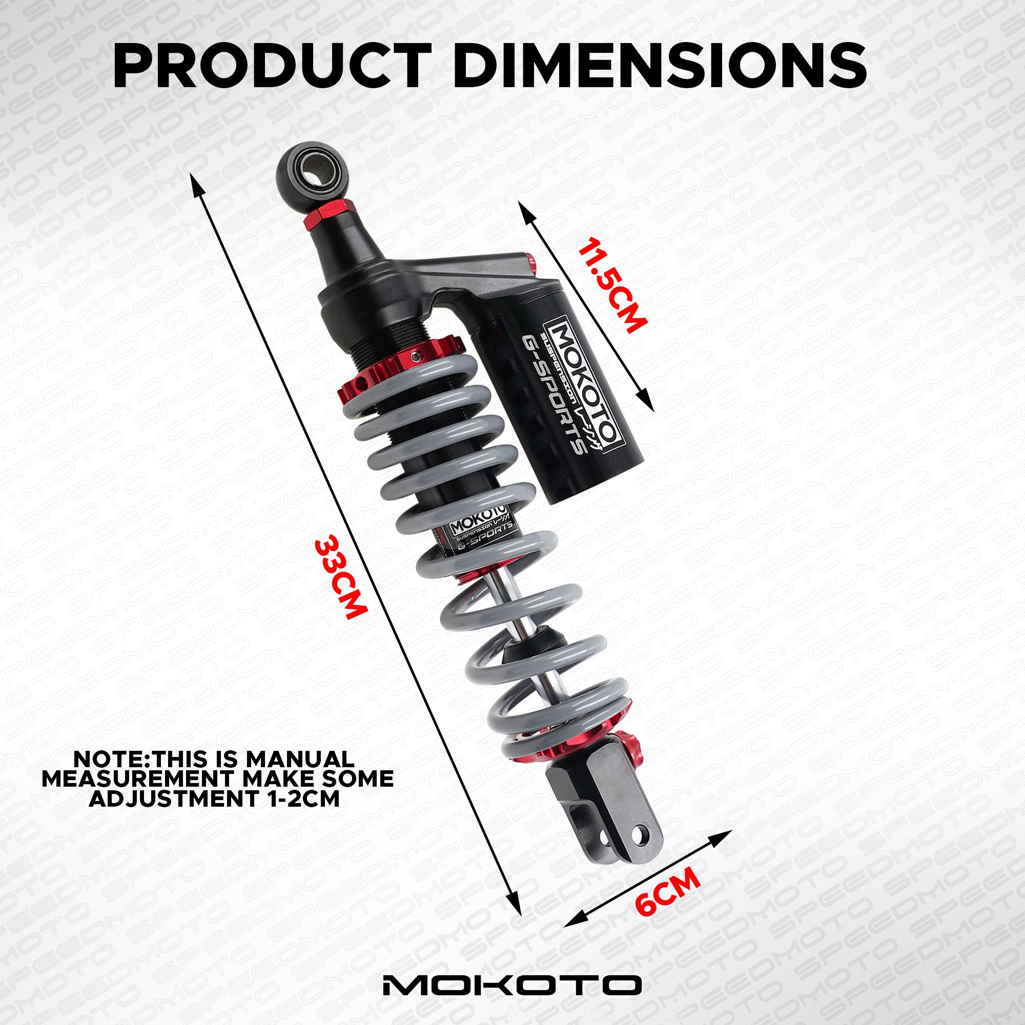 MOKOTO HONDA CLICK V1 V2 V3 REAR SHOCK GAS ABSORBER W/ BASO 330MM GOLD ...