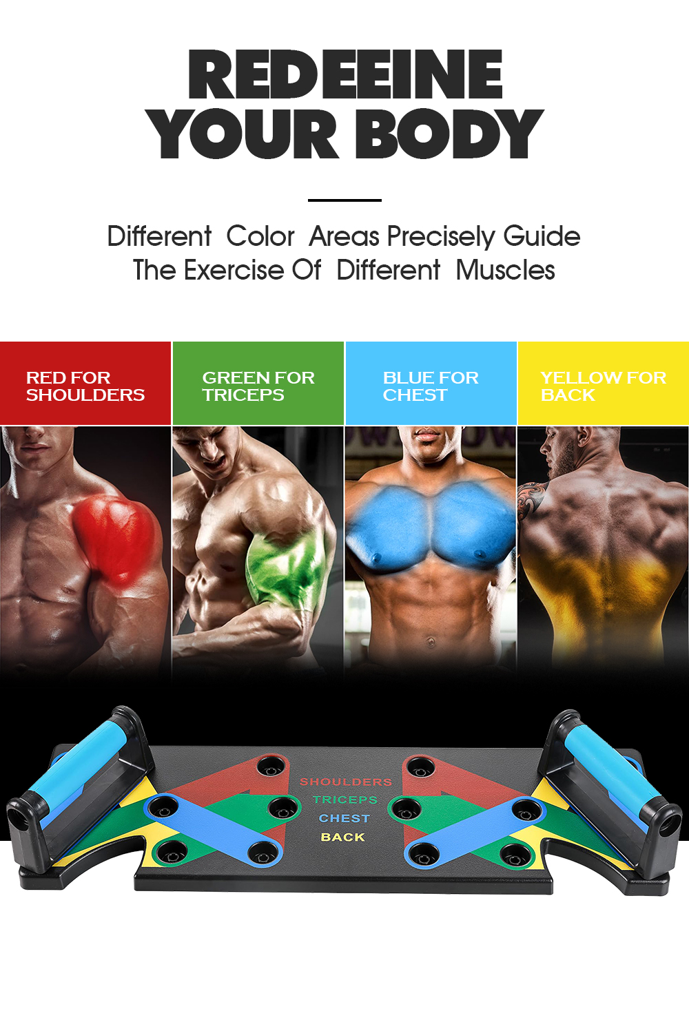 The Ultra Push System Push-up Bracket Board Portable for Home Fitness ...