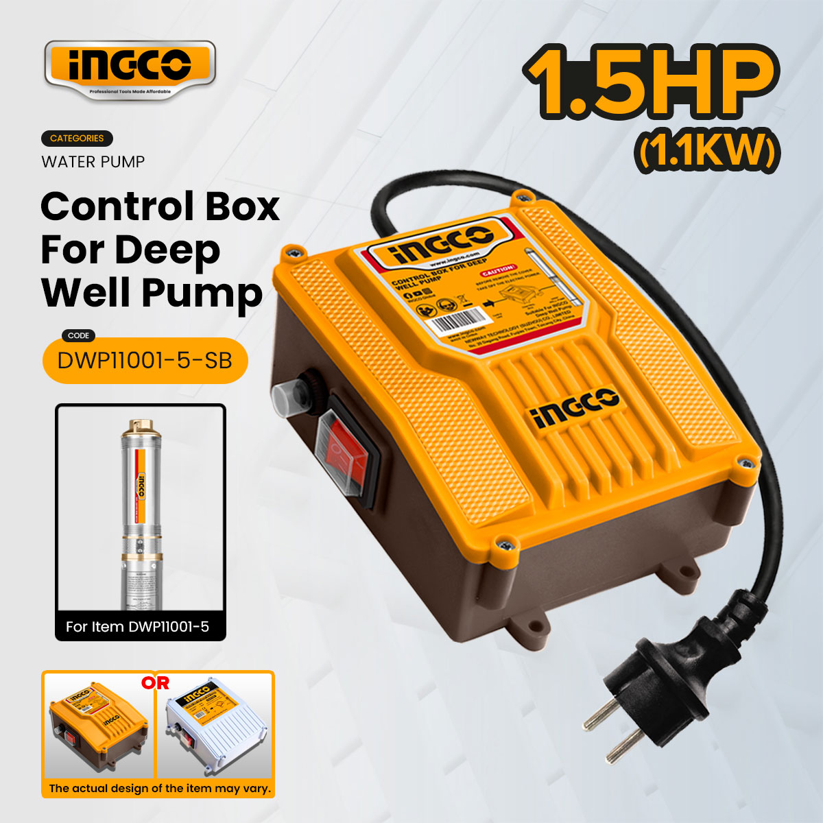 Ingco Control Box for Deep Well Pump 1.5HP SPARE PART Replacement Pump ...