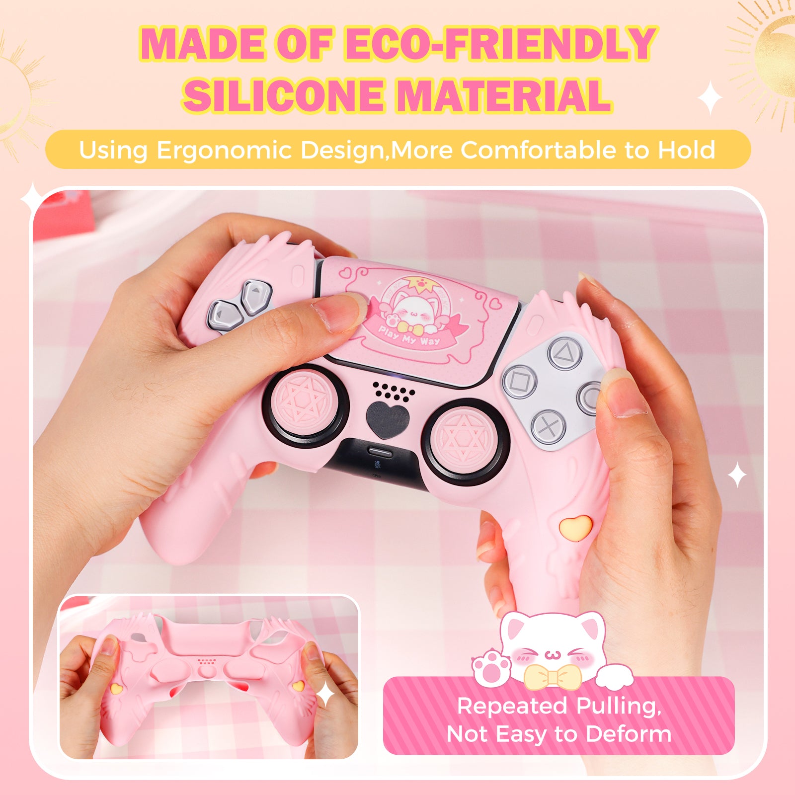 IINE Meow Pact Silicone Protective Case for PS5 Controller (Pink ...