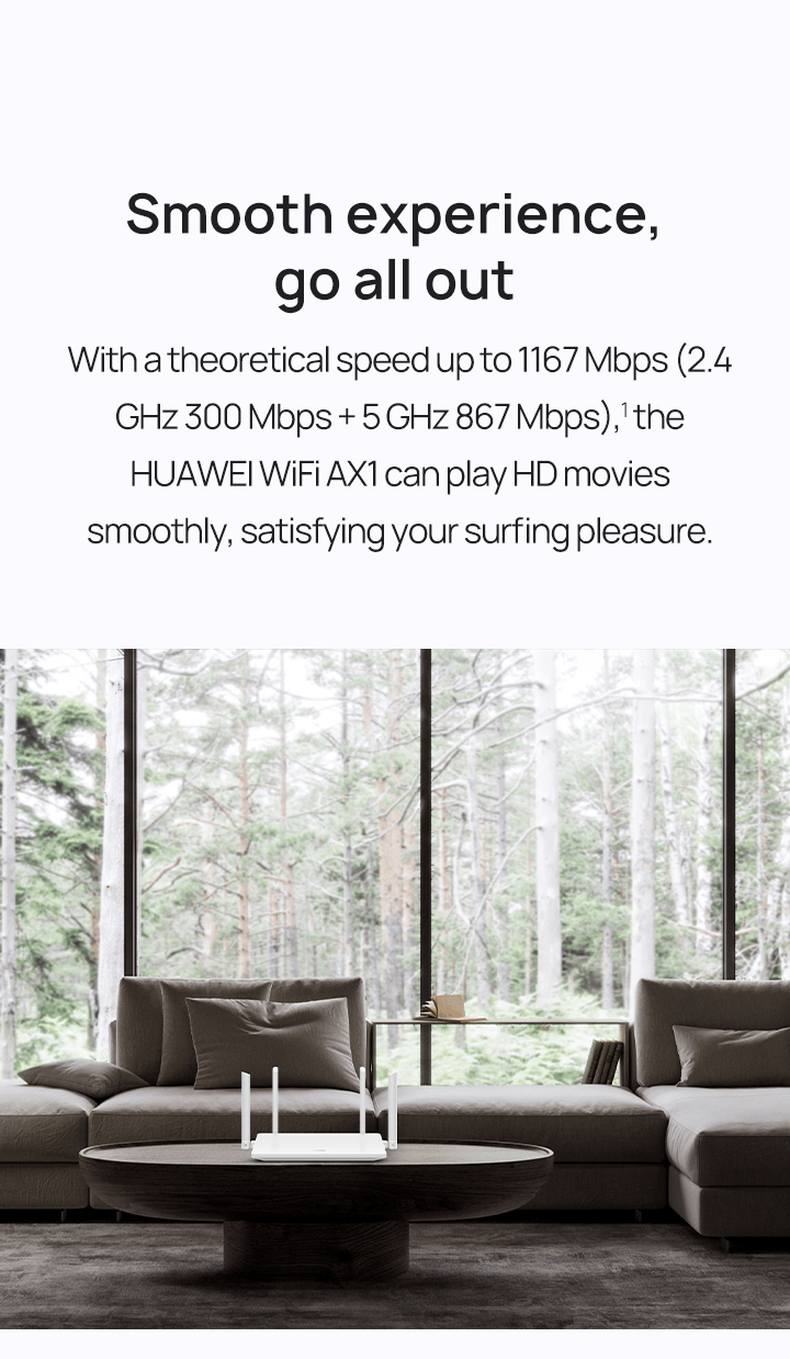 HUAWEI WIFI AX1 Router | Dual-band 1200 Mbps | Broad Coverage | 3 Steps ...