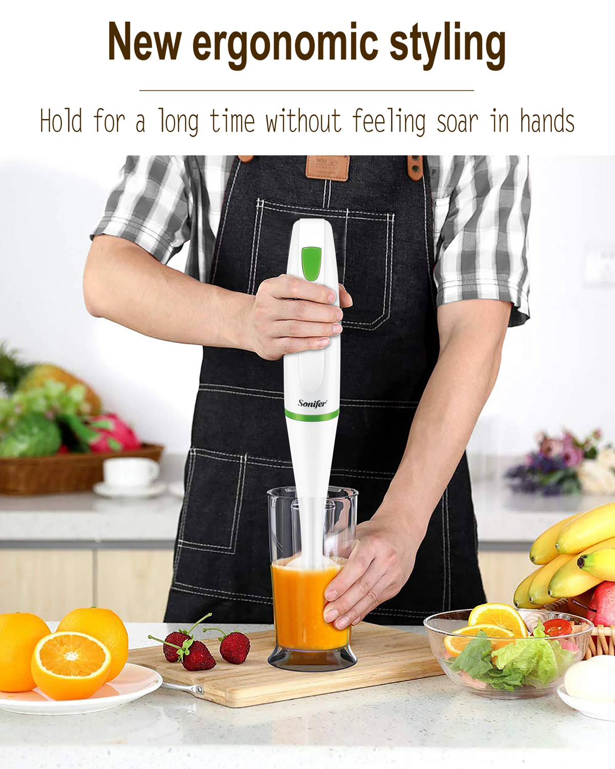 Sonifer Hand Blender powerful 200W Immersion type 304 stainless steel ...