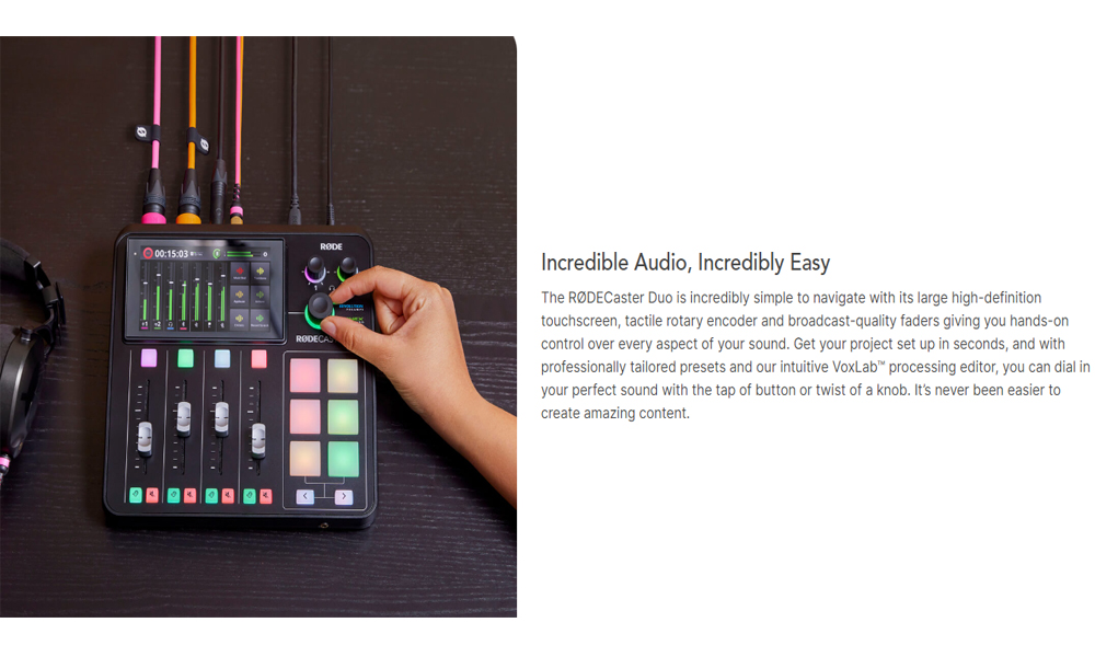 RODE RODECaster Duo 2 Channel Integrated Audio Solution Mixer Recorder ...