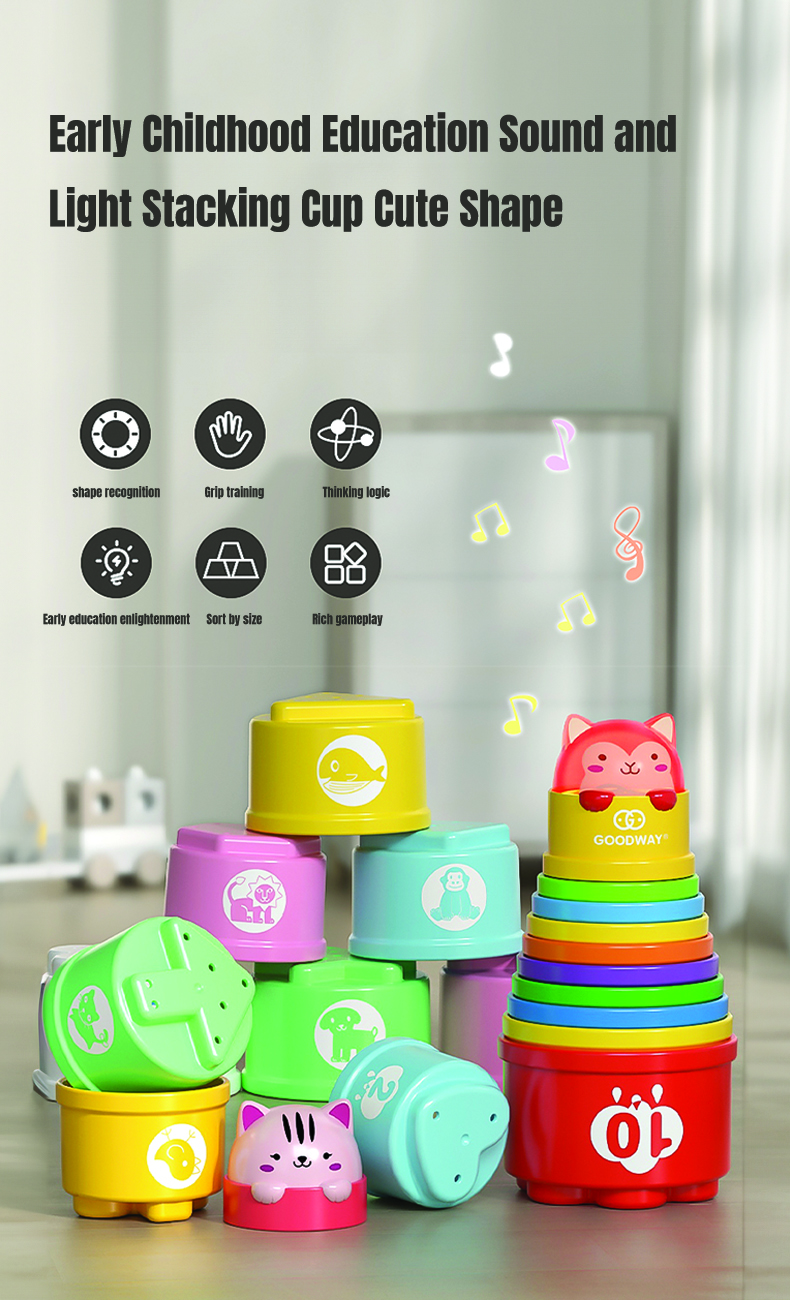 Smart Sprout Kids Stacking Cups Early Educational Toys With Light And ...