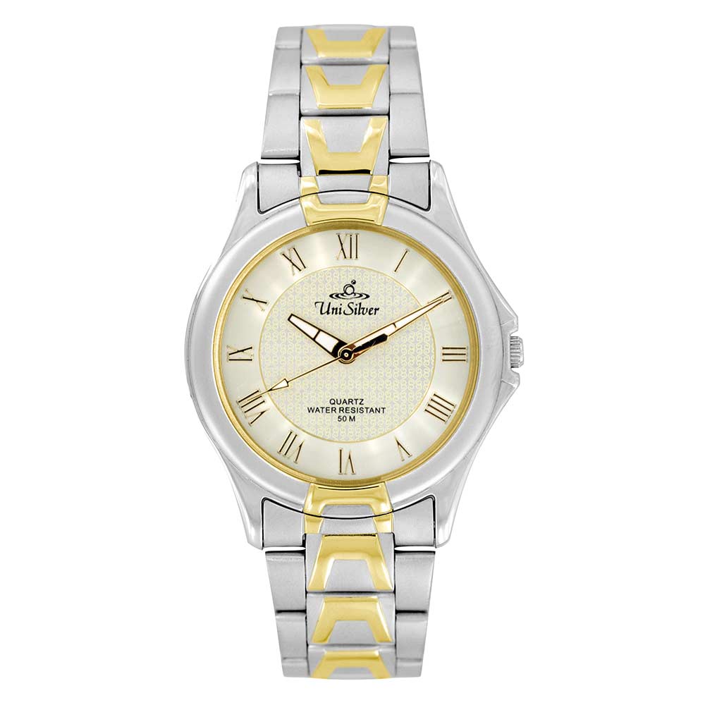 UniSilver TIME AMARANTH Men's Two-tone Silver / Gold / White Analog ...