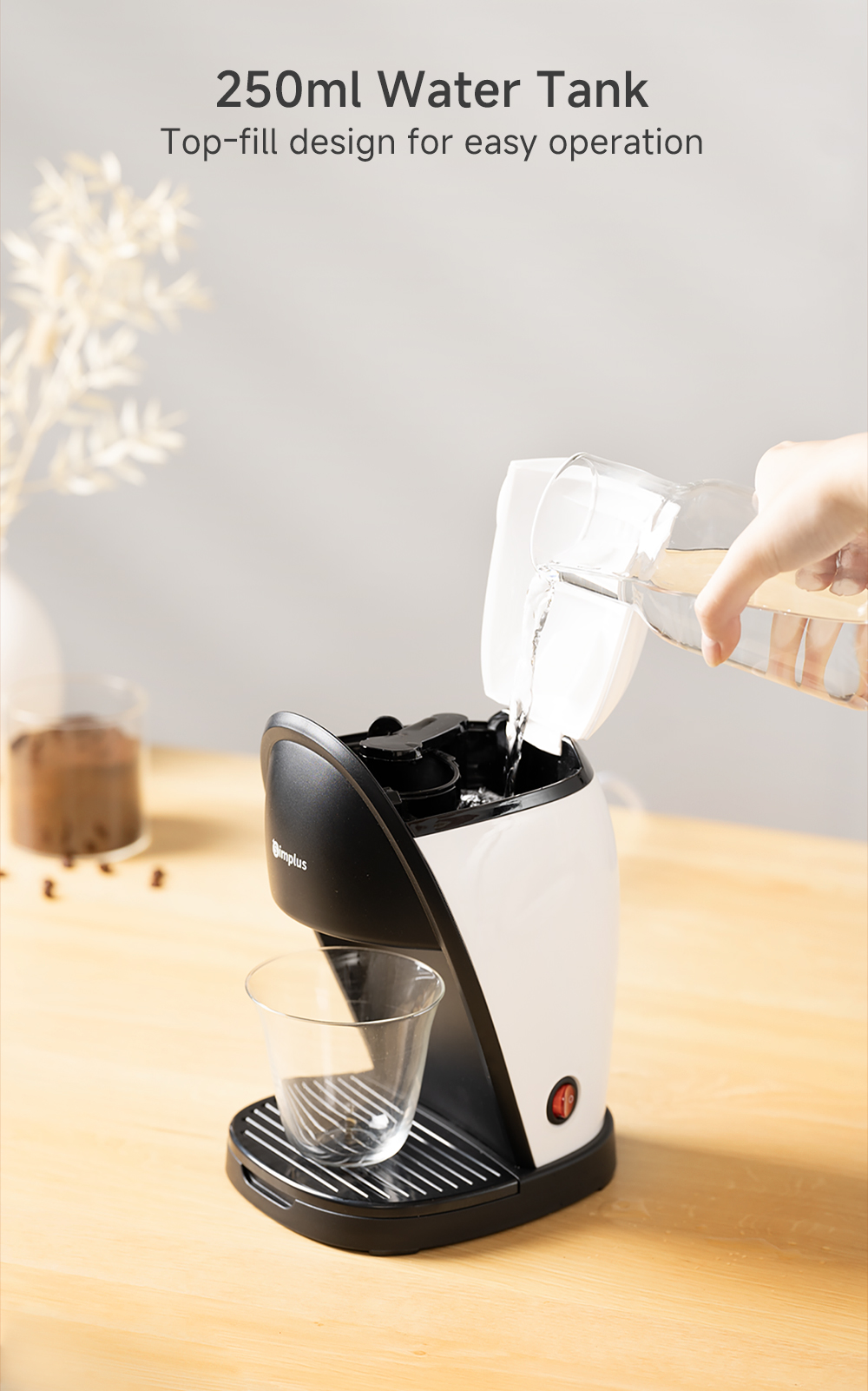 Simplus Coffee Maker Multifunctional Drip Brewer Dual Use for Coffee and Tea Mini Compact 250ml ...