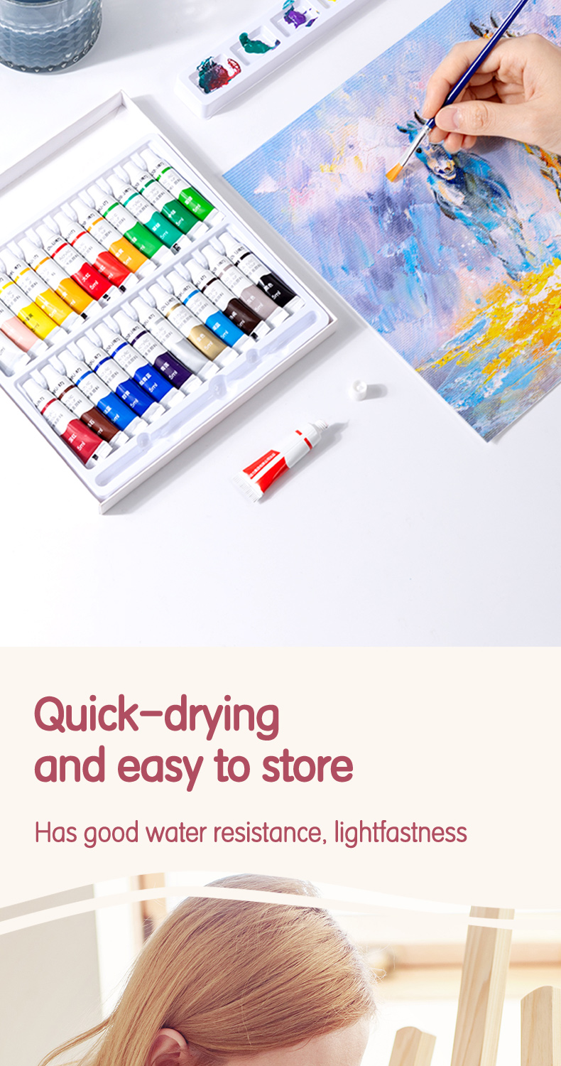 Deli 24/18/12Colors Watercolor Acrylic Painting Set Watercolor School ...