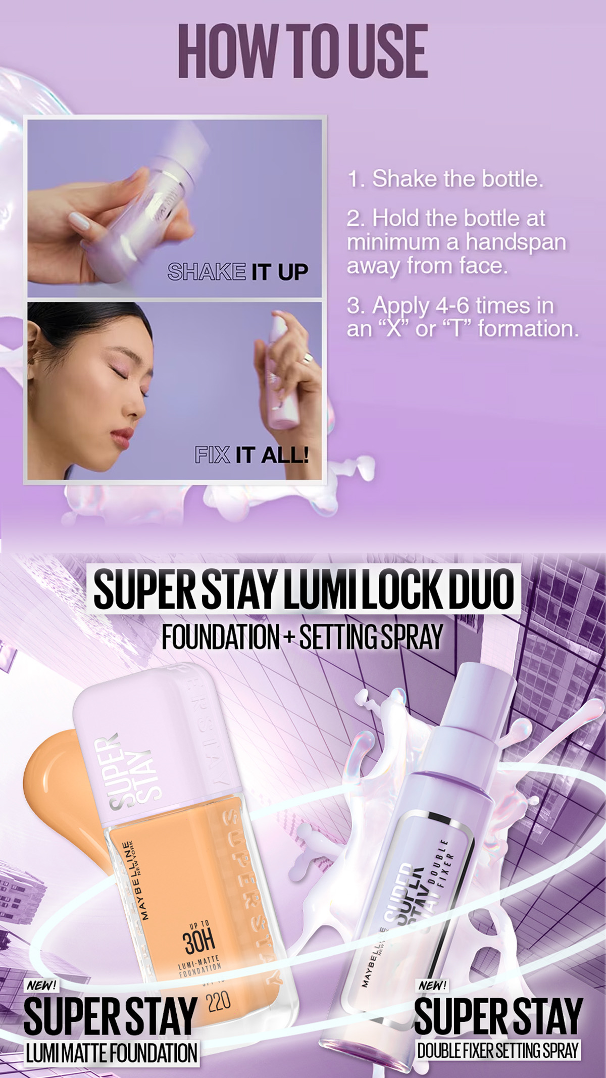 Maybelline Super Stay Double Fixer Setting Spray (55mL) - Lumi Matte ...