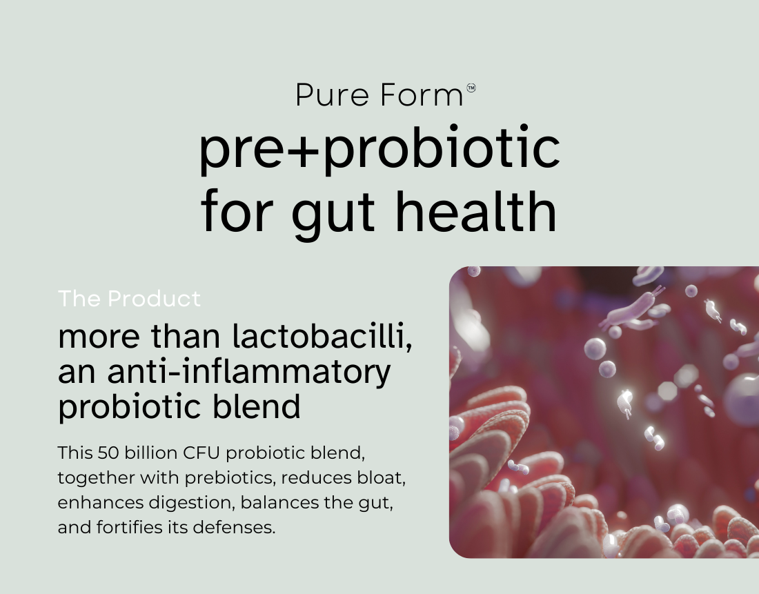 Pure Form Pre + Probiotics for Gut Health | 50B CFU of Combined ...
