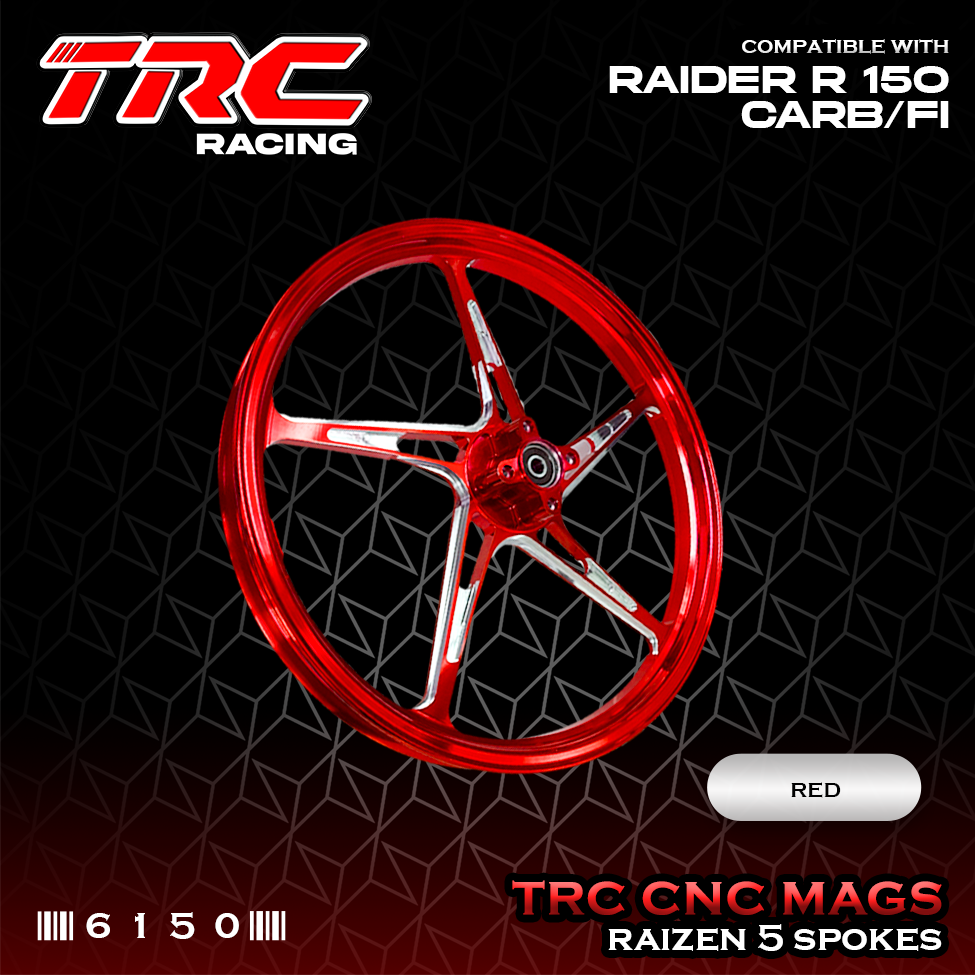 TRC CNC MAGS RAIZEN 5 SPOKES (1.6 x 1.6 x 17) FOR RAIDER R150 FI/CARB ...