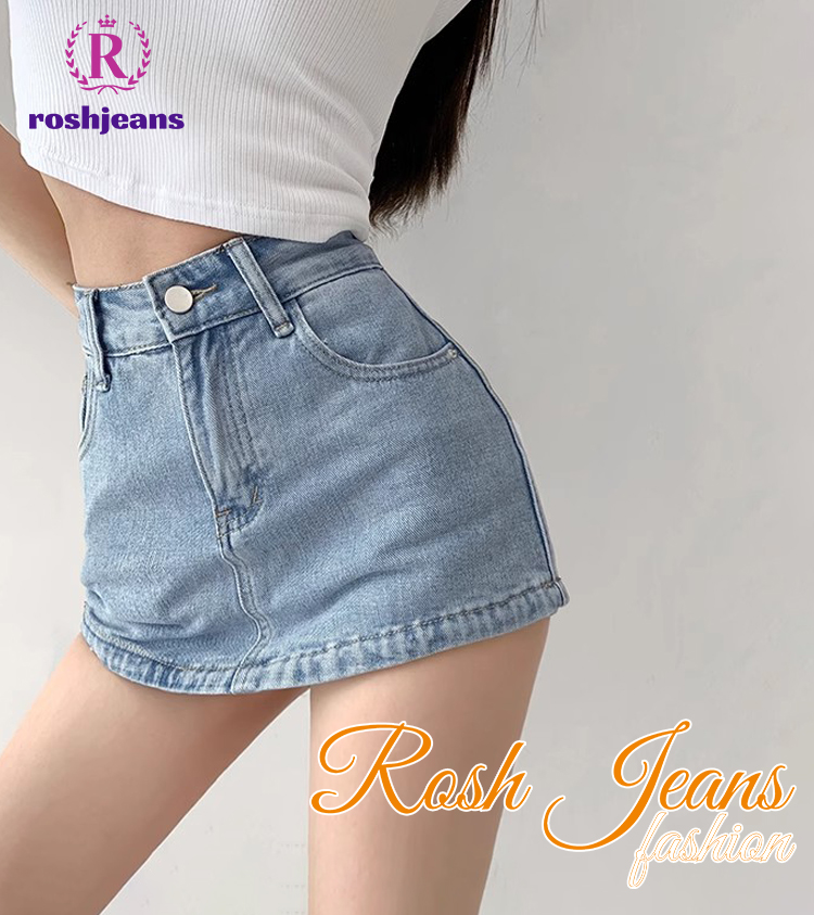 【On Hand】Rosh_Jeans Denim skort for woman Korean palda short High Waist ...