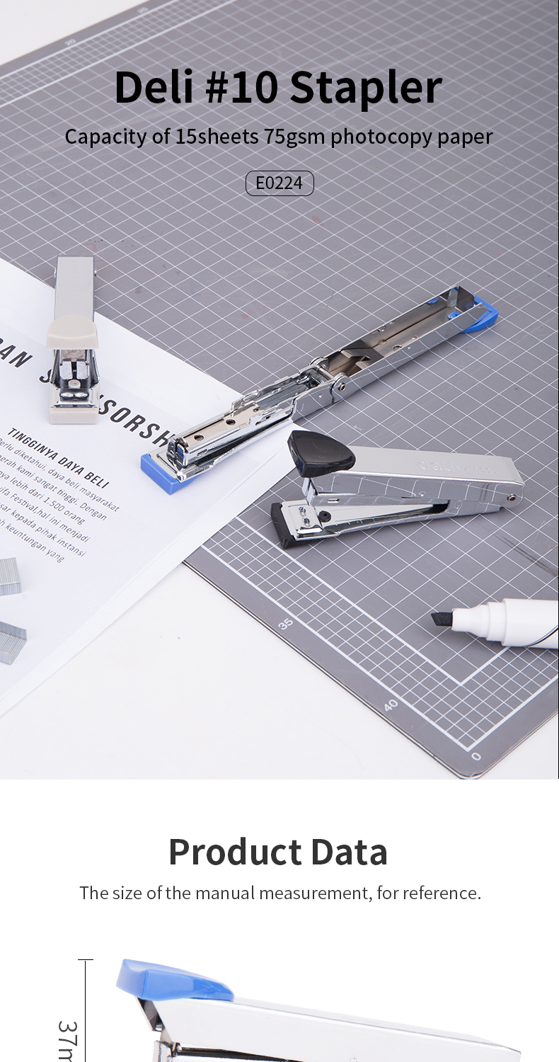 Deli 95mm Long Arm Stapler Staplers Set School Supplies 10# Staples ...