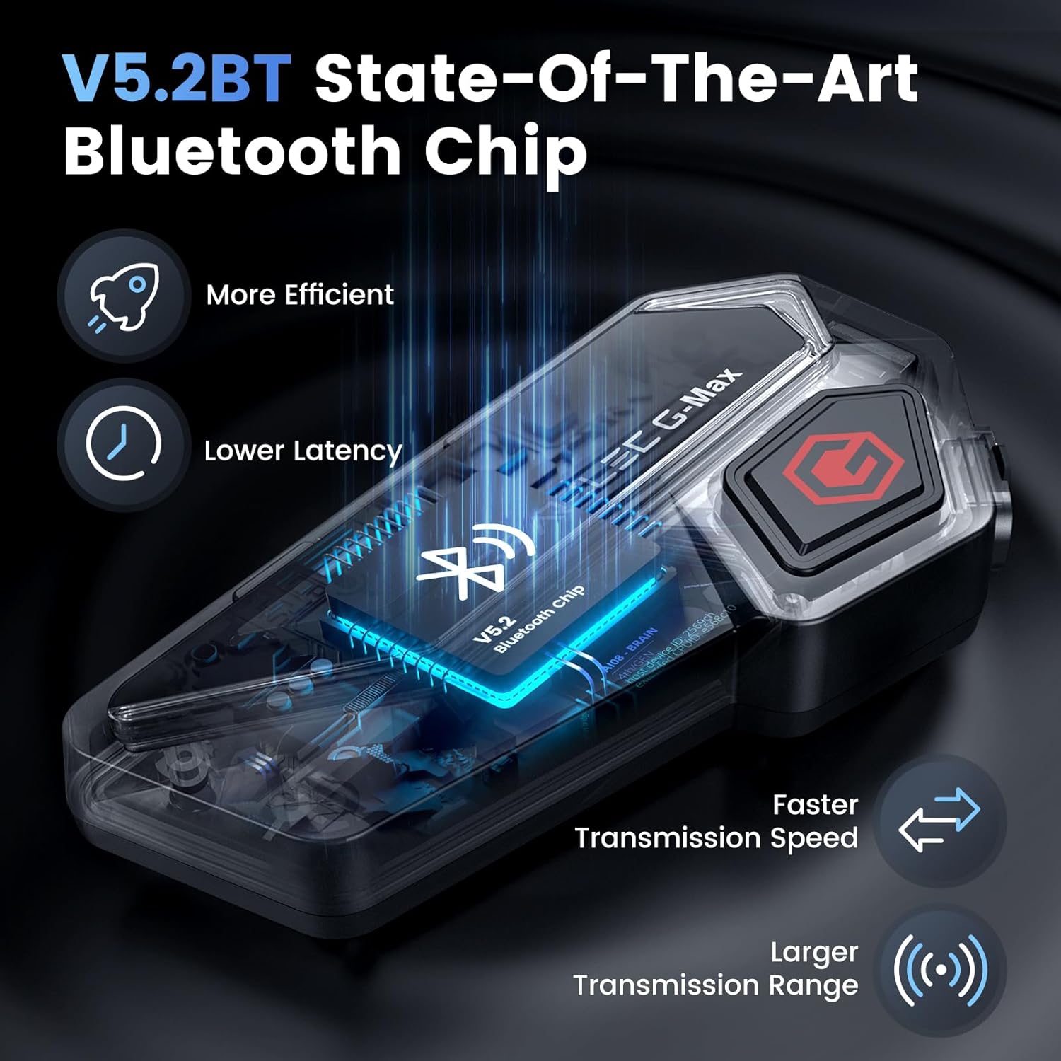 GEARELEC G-Max Group Of 6 Wireless Intercom Bluetooth Helmet Motorcycle ...