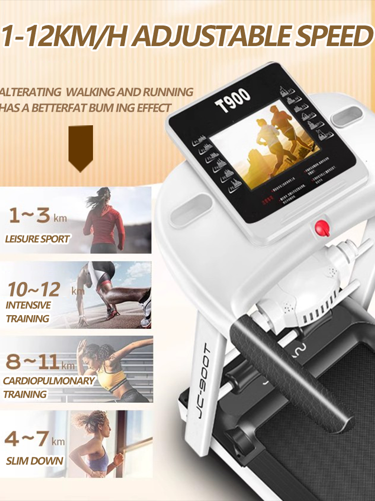 Multi-function electric treadmill for home with adjustable incline ...