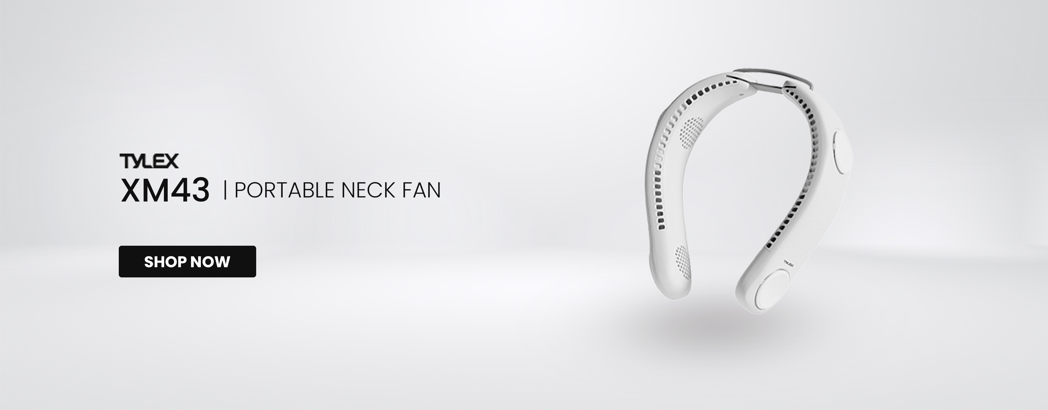 TYLEX XM43 Folding Portable Neck Fan Four Turbine Blade Type C Charging ...