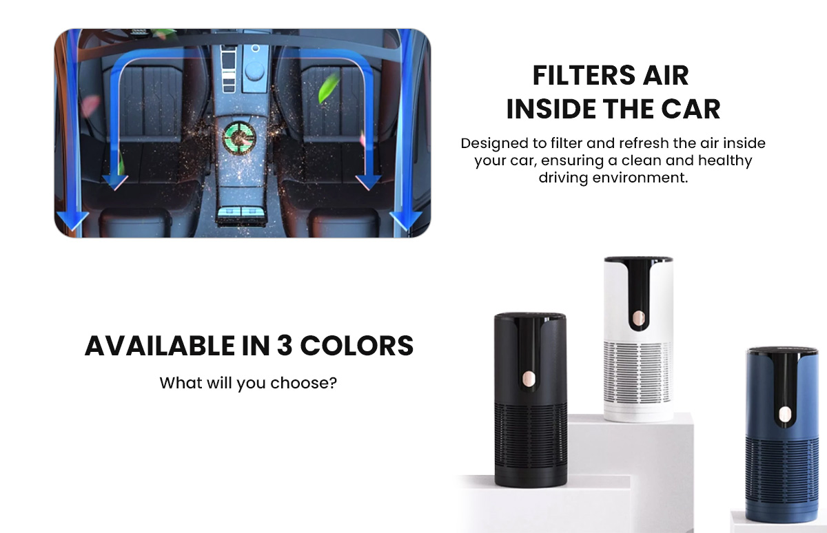 Tylex XF22 Portable Mini Car Air Purifier With Digital LED Display ...