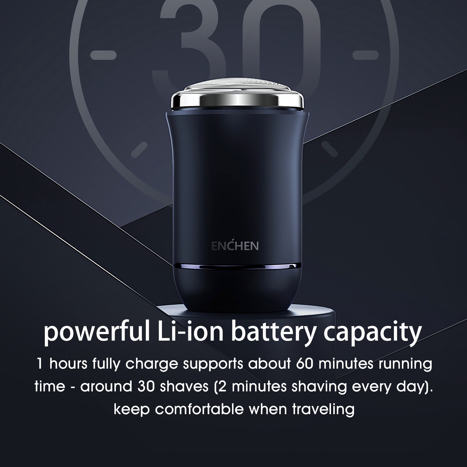 ENCHEN Portable Razor Men's Electric Shaver Waterproof Shaver Suitable ...