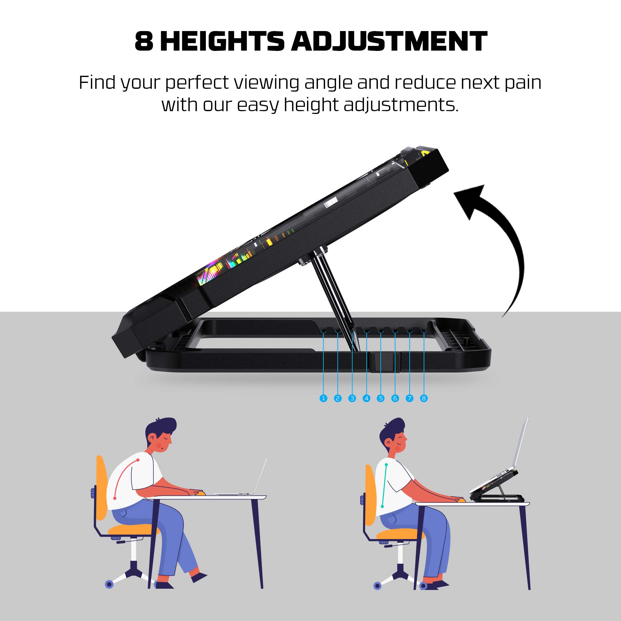 Fantech NC21 Notebook Cooler Laptop Colling Pad with RGB Lighting ...