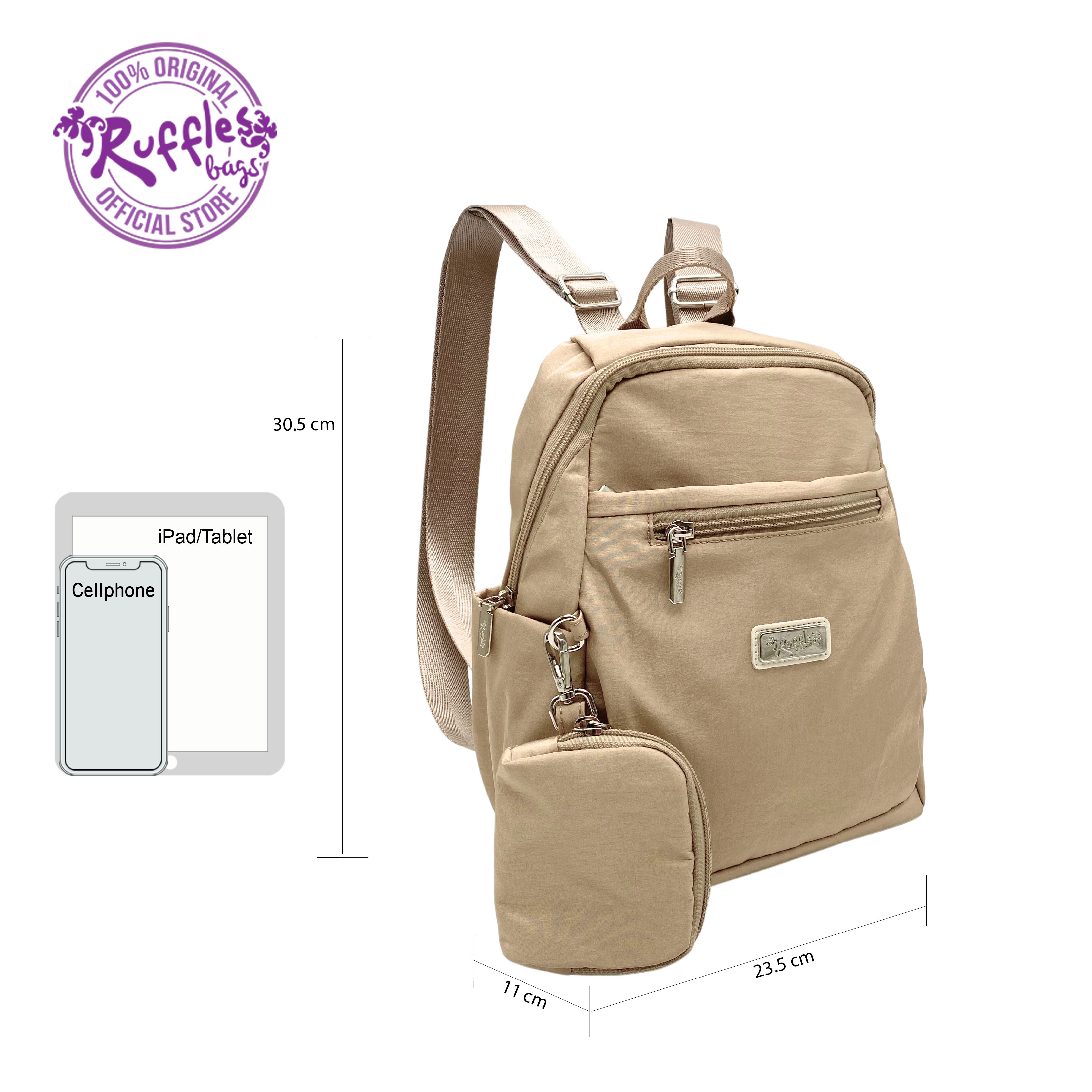 Ruffles Bags Sandra 12-Inch Backpack (Black, Peach, Beige) | Shopee ...