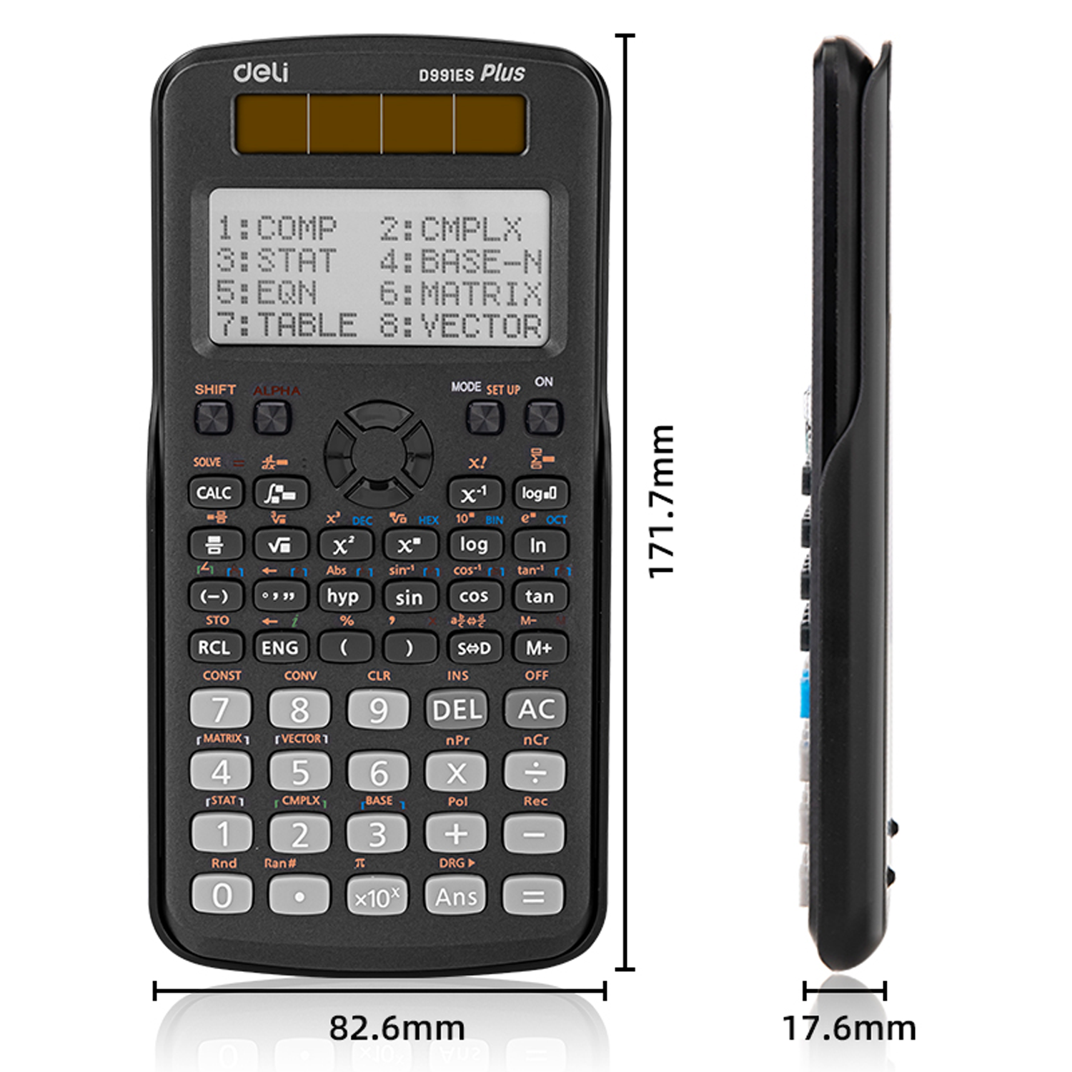 Deli D991EX Textbook Display Scientific Calculator 552 Functions ...