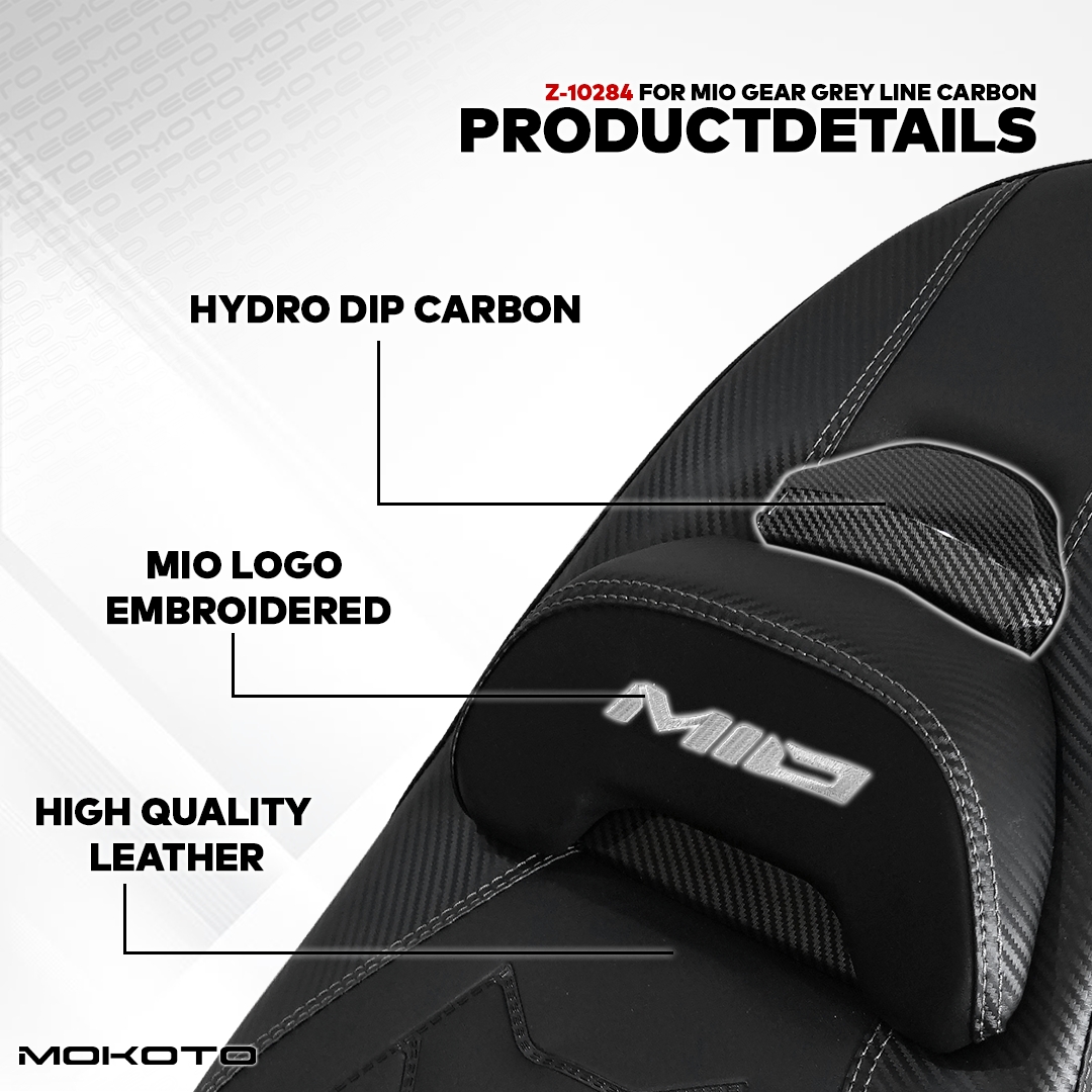 MOKOTO YAMAHA MIO GEAR CAMEL BACK SEAT ASSY W/ EMBROID LOGO WITH CARBON ...