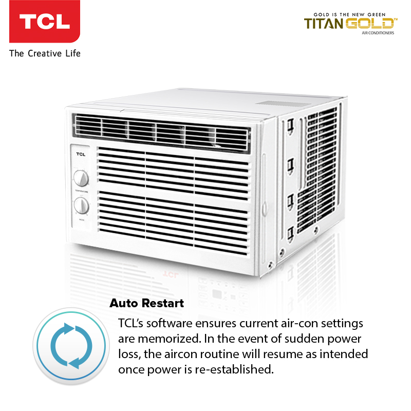 TCL Window Type AC TAC-06CWM/F - 0.6HP Manual / Non-Inverter, 5-in-1 ...