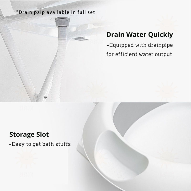 Foldable Baby Bath Tub With Net For Newborn Adjustable Non-Slip Bathtub ...