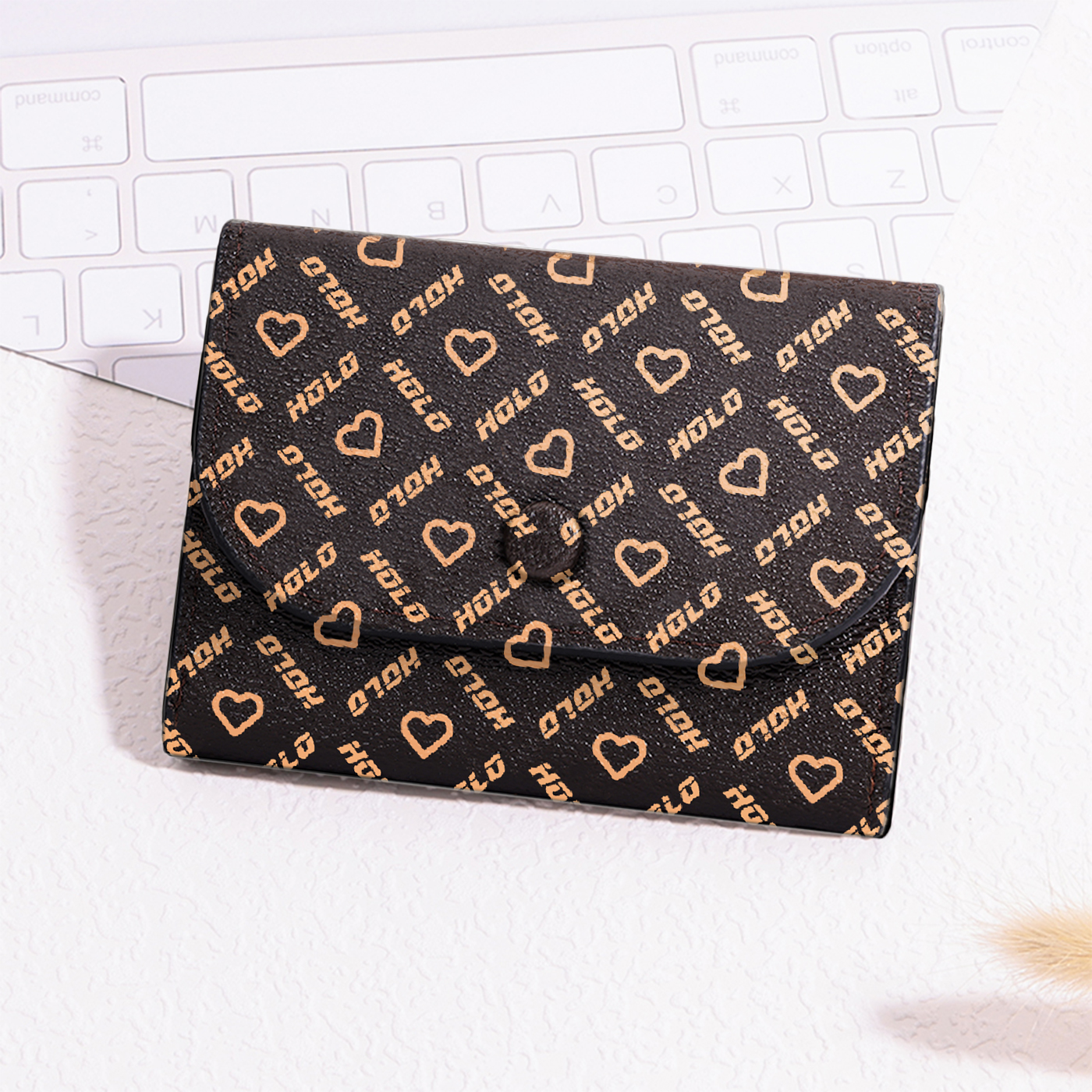 【HOLO】INS HOT Retro Leather Women Wallet Card Holder Cute Coin Purse ...