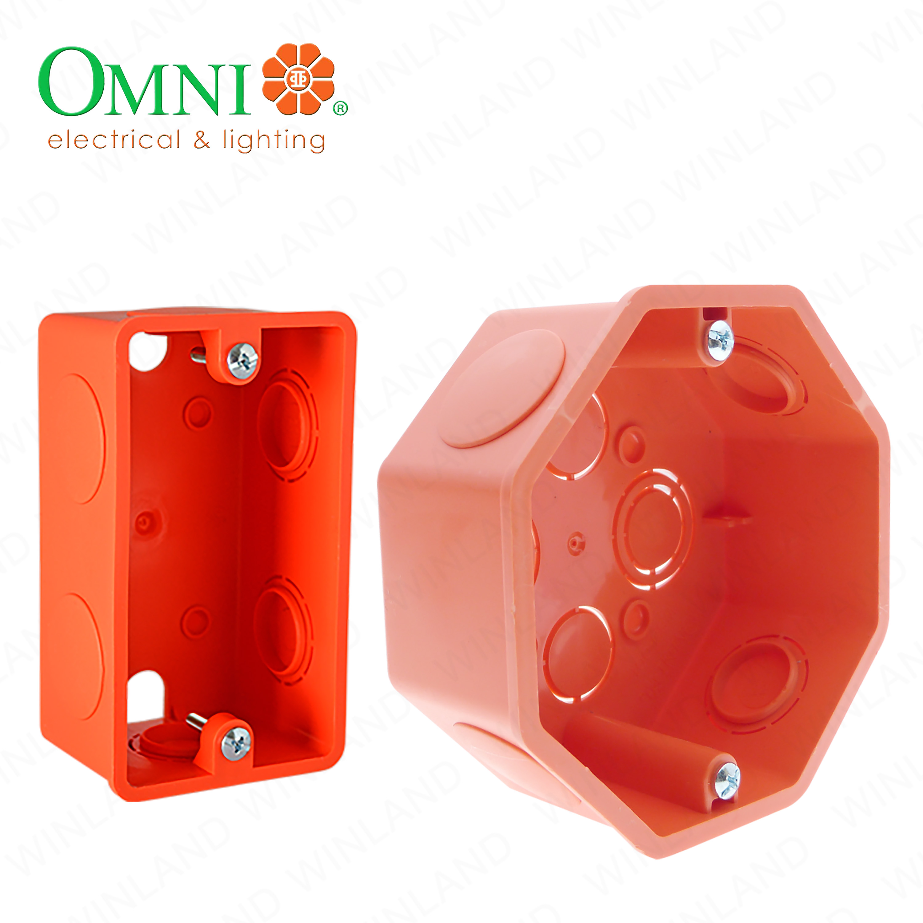 Omni by Winland Surface Type PVC Junction Box Orange Electrical Box ...