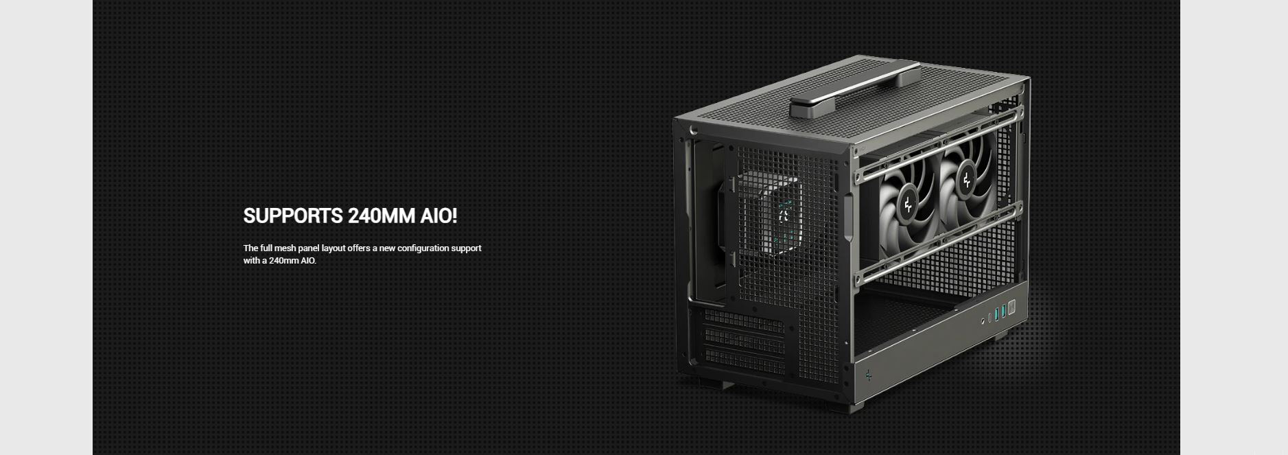 Deepcool Computer PC Case CH160 Mesh Portable High Airflow mini-ITX ...