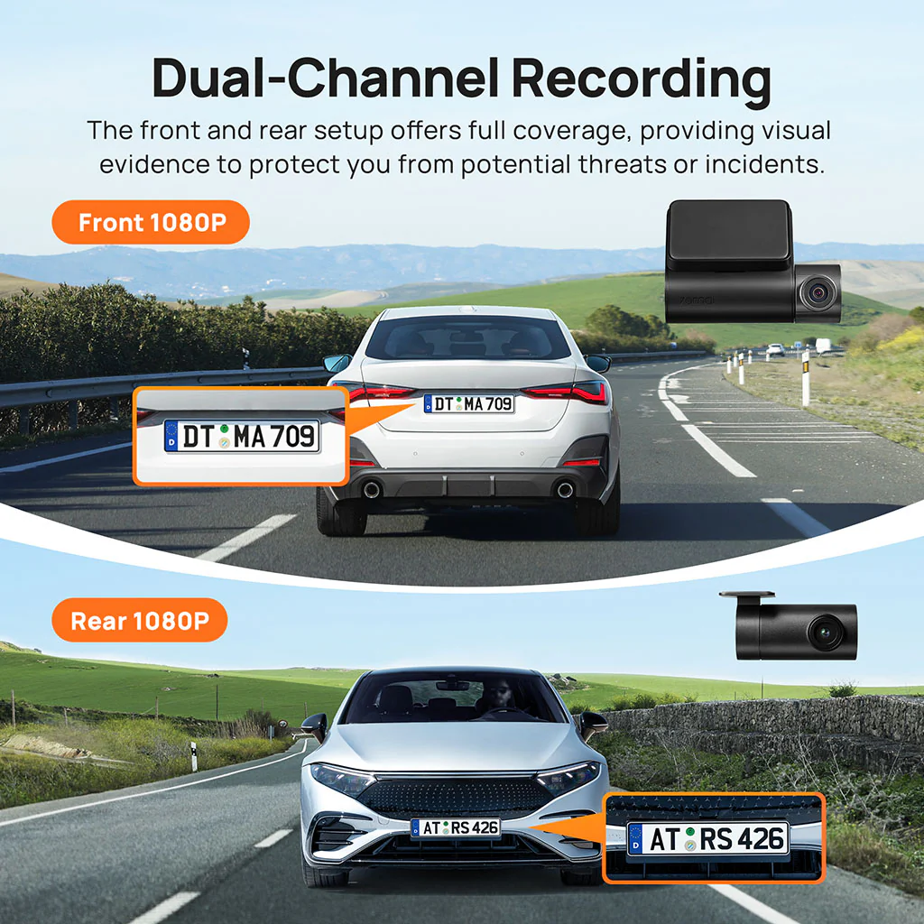 70mai A200 Dashcam 1080P Dual Channel Full HD+HDR 24H Parking ...