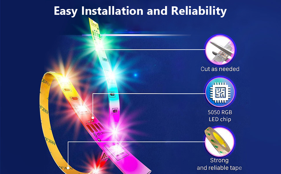 Gold Star RGB LED Strip Light For Room Christmas Lights With Tape For ...