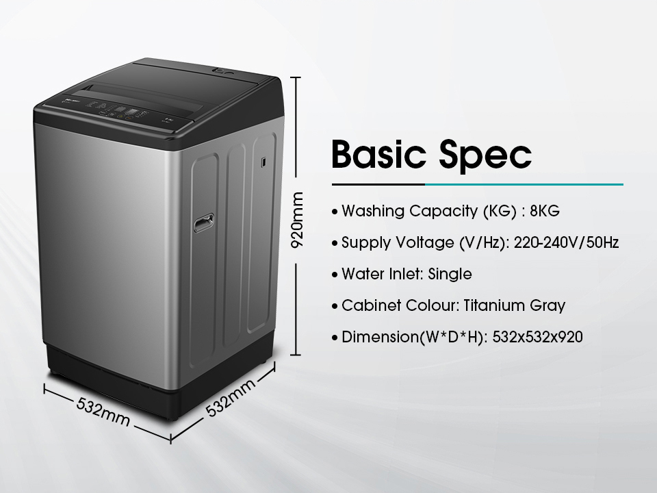 Hisense 8KG Fully Automatic Top Load Washing Machine (WTAG8013UT ...