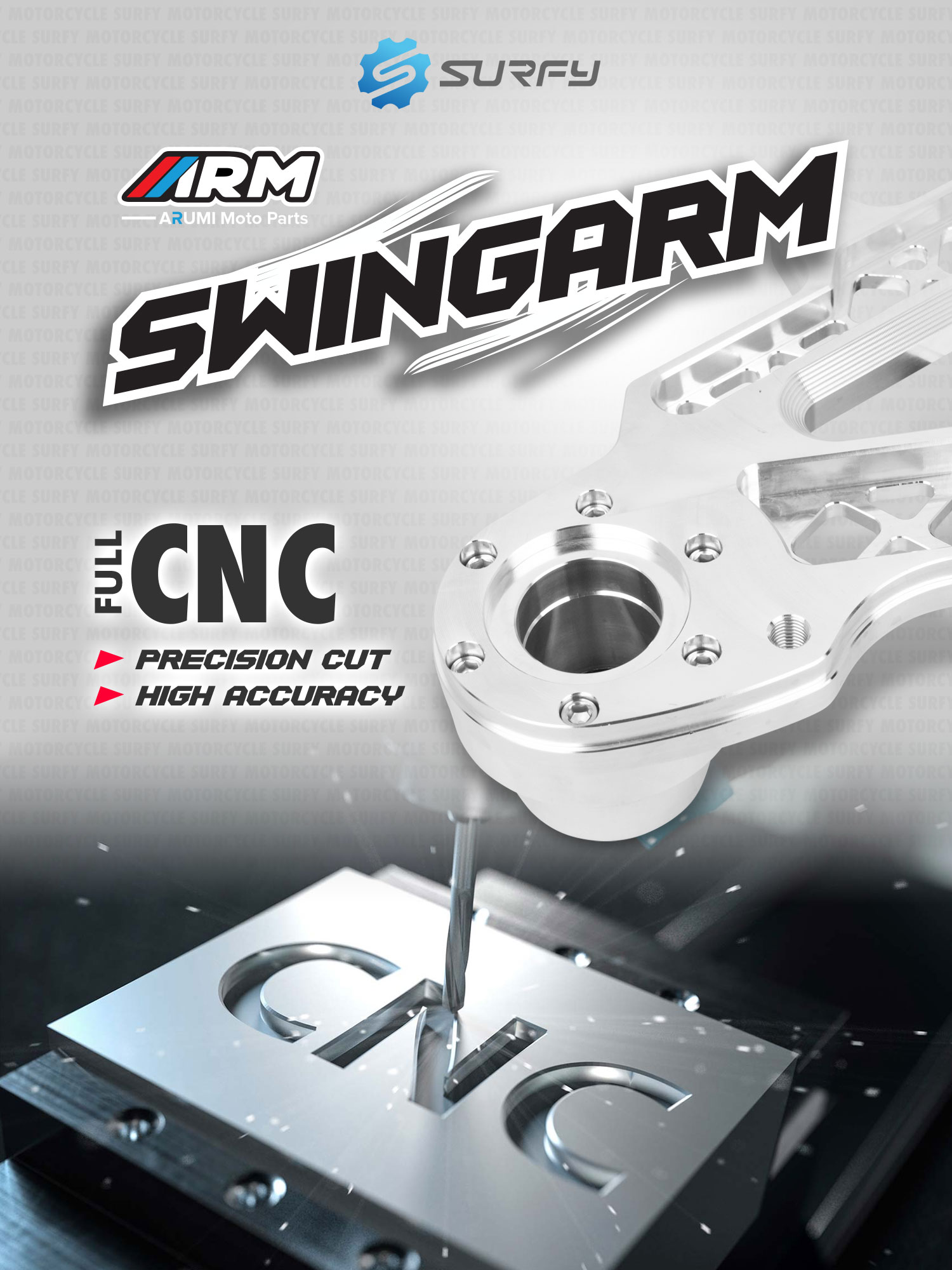 ARM Premium Swing Arm CNC 2-Color Aluminum Design For Click 125/150 v2 ...